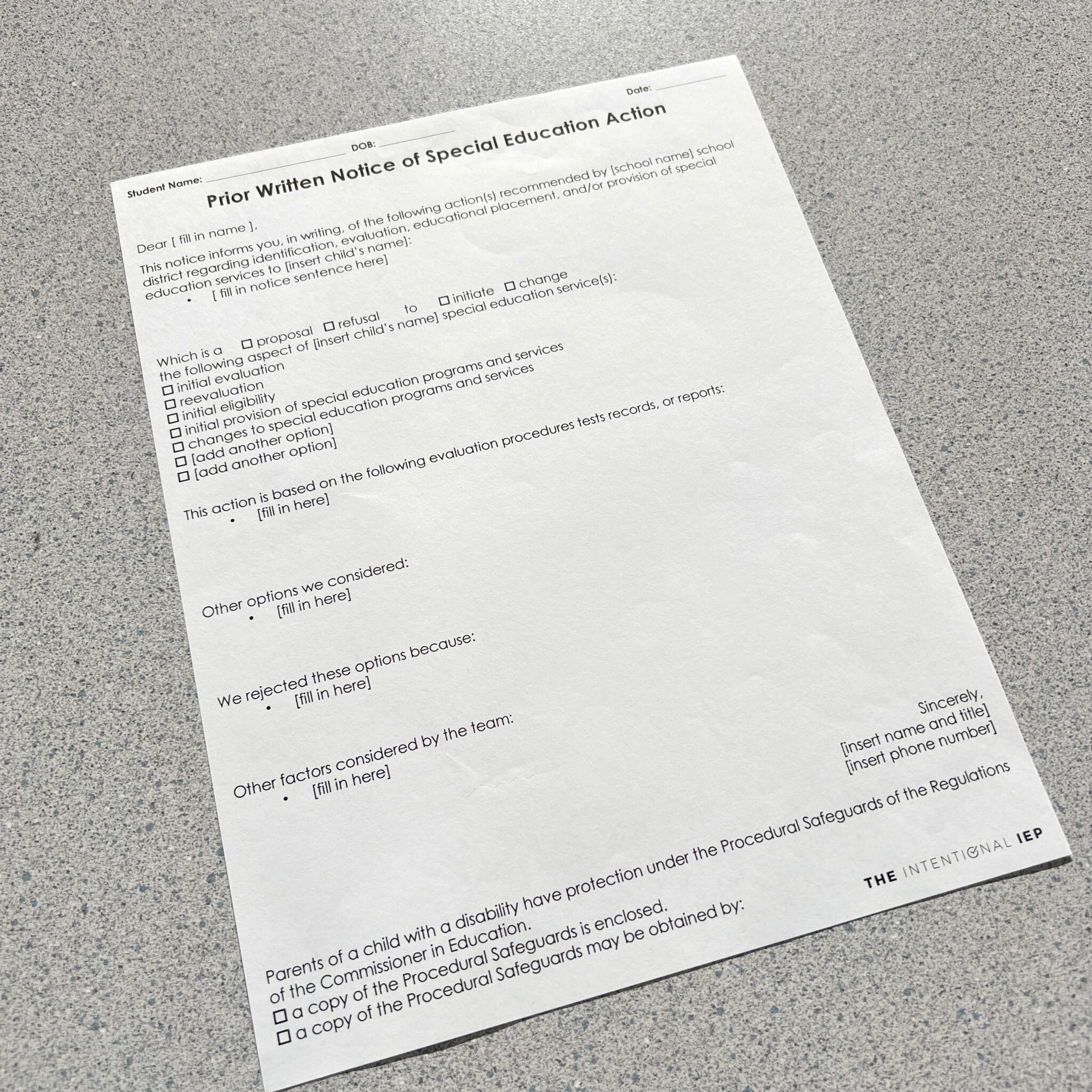 7 Parts of a Prior Written Notice - The Intentional IEP