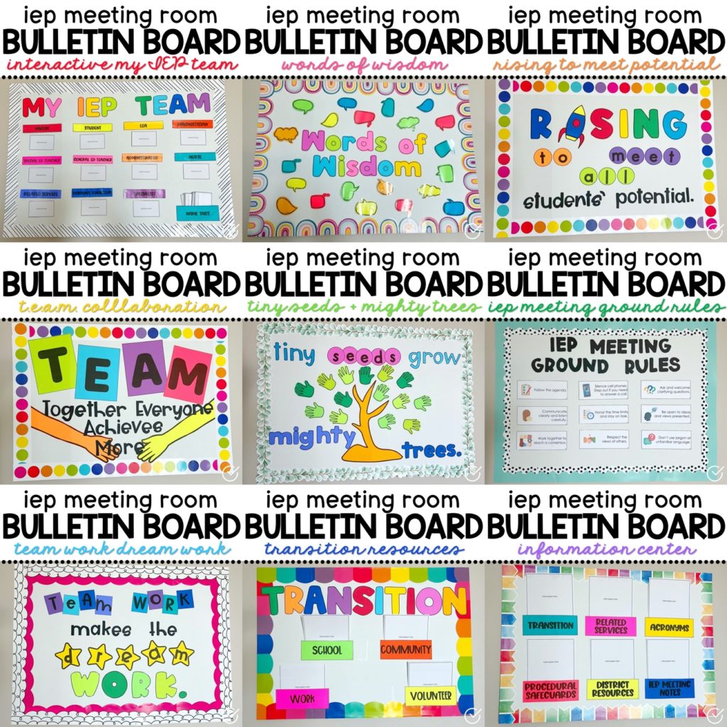 Bundle of IEP Meeting Room Bulletin Boards | 9 IEP Bulletin Boards ...