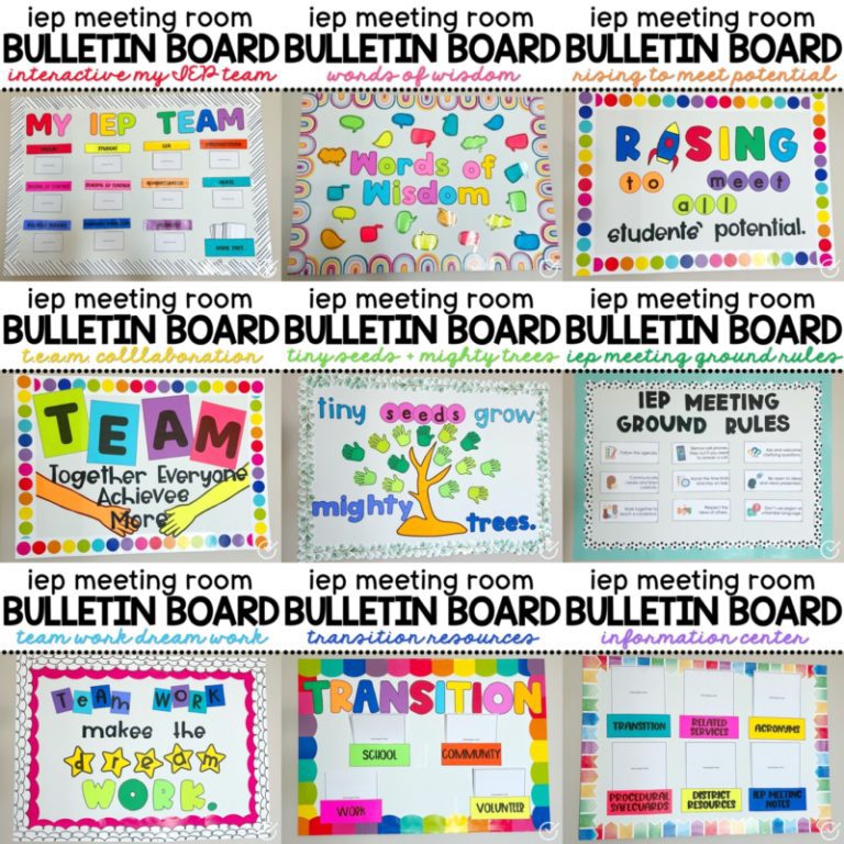 Bundle of IEP Meeting Room Bulletin Boards | 9 IEP Bulletin Boards ...