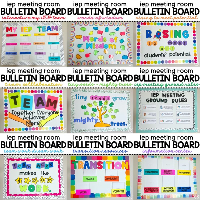 Bundle of IEP Meeting Room Bulletin Boards | 9 IEP Bulletin Boards ...