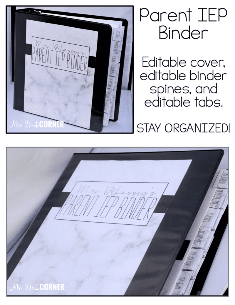 Parent IEP Binder | Editable (Black and White) IEP Companion for ...