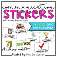Communication Stickers | Progress Monitoring Stickers [from Teachers to ...