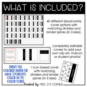 Middle and High School Color Coded Student IEP Binder Covers + Dividers ...