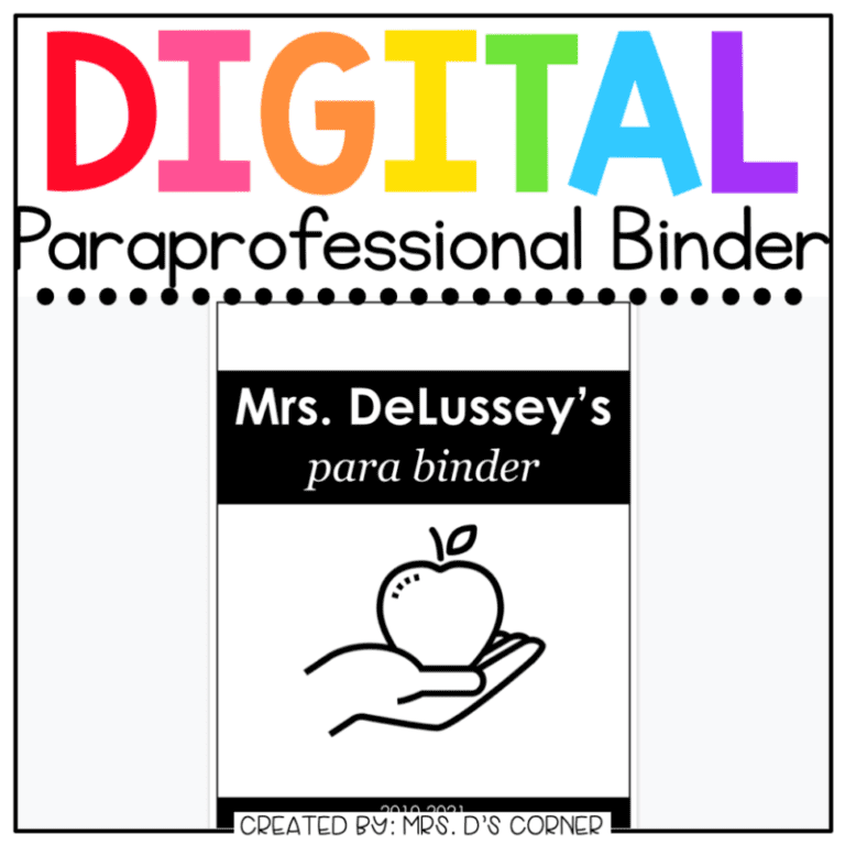 Digital Paraprofessional Binder | Digital Classroom Aide Binder - The ...