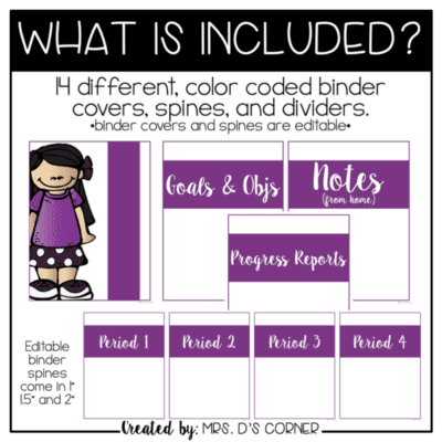 Color Coded Student IEP Binders - EDITABLE | Color Coded Classroom ...