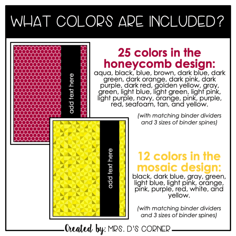 Middle and High School Color Coded Student IEP Binder Covers + Dividers ...