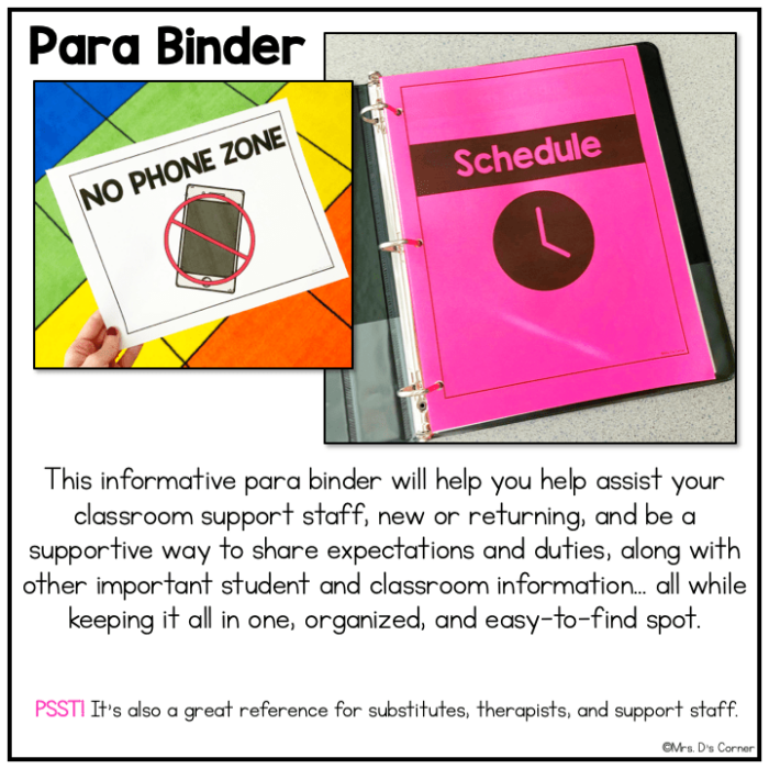 Para Binder for the Special Education Classroom | Paraprofessional ...