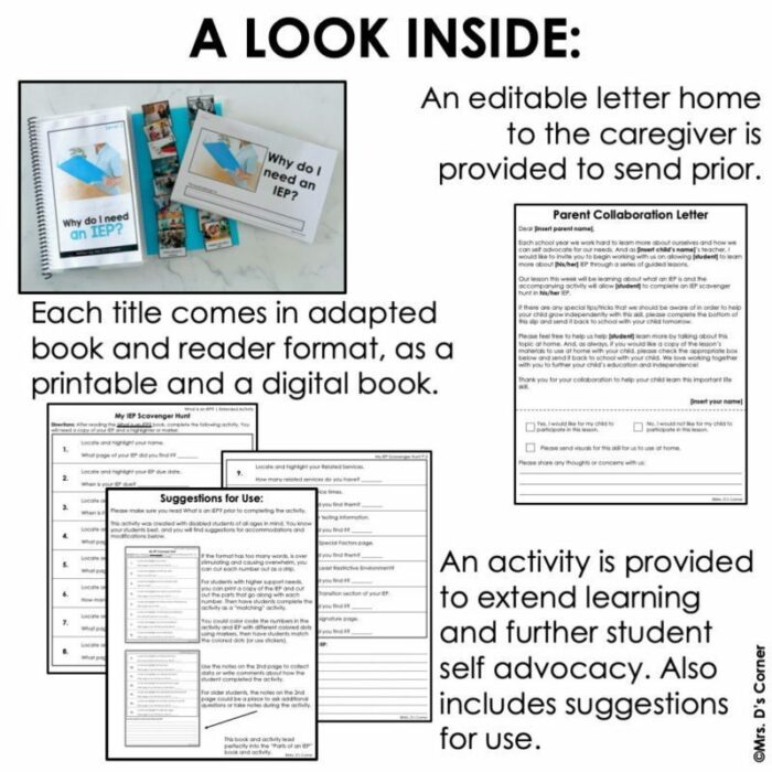 IEP Self-Advocacy Books and Activities for Special Education - The ...