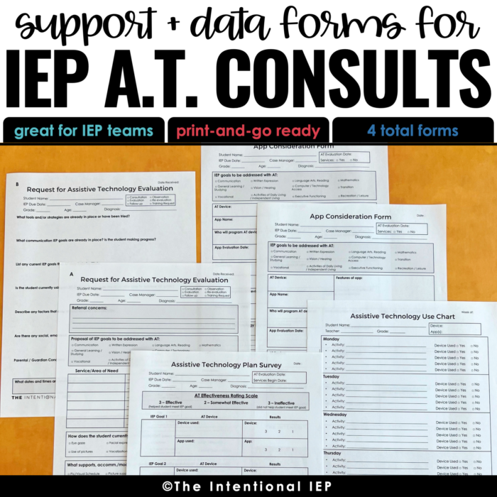 Assistive Technology Evaluation, Consults, Use, and Survey Forms for ...