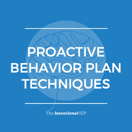 Proactive Behavior Plan Techniques - The Intentional IEP