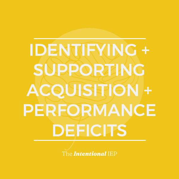 How to Identify and Support Acquisition and Performance Deficits in ...